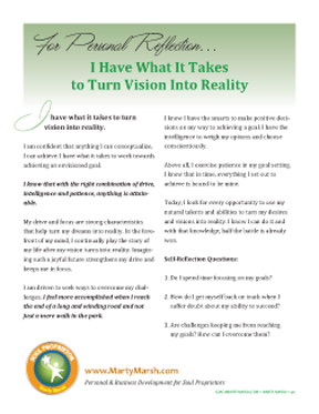 Free Mini-Posters & Personal Reflections - Marty Marsh